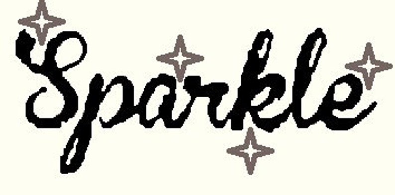 The Word Sparkle With Shiny Stars for Digital Embroidery Download - Etsy