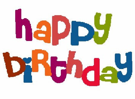 Happy Birthday Embroidery Digital File Download | Etsy