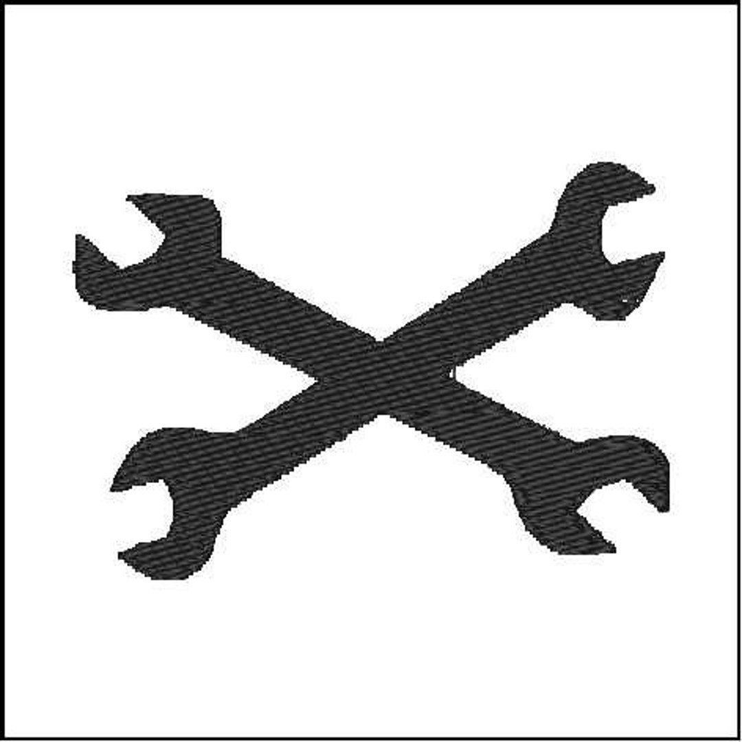 Crossed Wrenches- A Digital File Download for Embroidery - Etsy