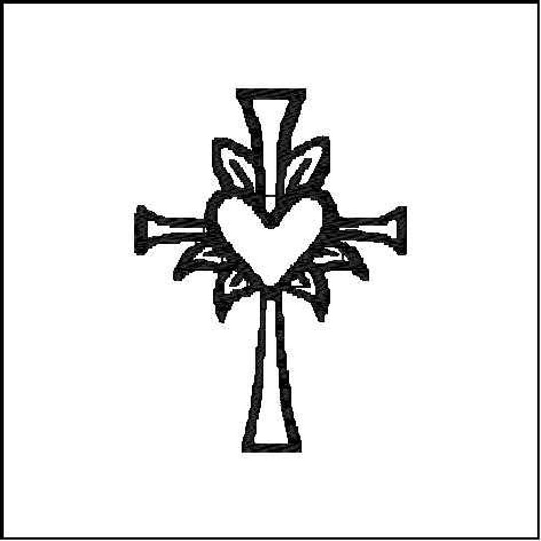 16-Cruz con un corazón Digital Descargar archivo para el - Etsy España