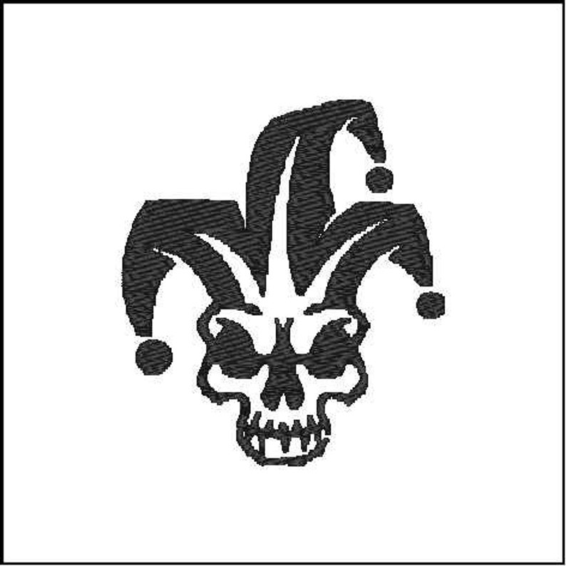 Jester Skull- A Digital File Download for Machine Embroidery - Etsy