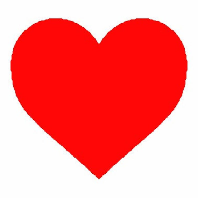 Simple Red Heart Image for Download and Use on Embroidery Machines - Etsy
