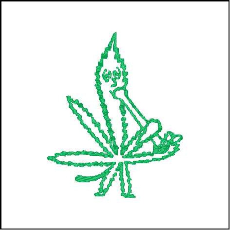 Weed Leaf Getting High A Digital File Download for Embroidery - Etsy