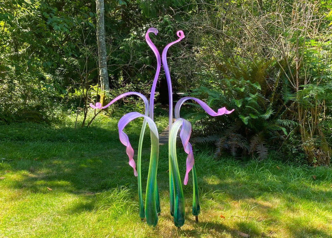 Made to Order - 6 Multi Colored Fronds - Hand Blown Glass Garden Art - Etsy