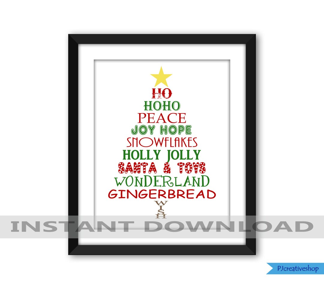 Christmas Subway Art, Holiday Art, Word Art, Digital File Jpeg - Etsy
