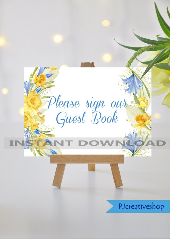 PRINTABLE Wedding Sign/guest Book Sign/ Spring Flowers Wedding | Etsy