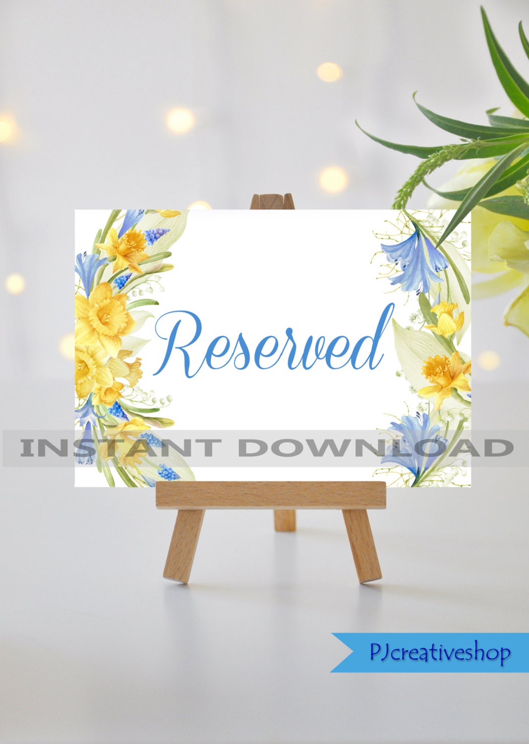 PRINTABLE Wedding Sign/ Reserved Sign/ Spring Flowers Wedding Sign ...