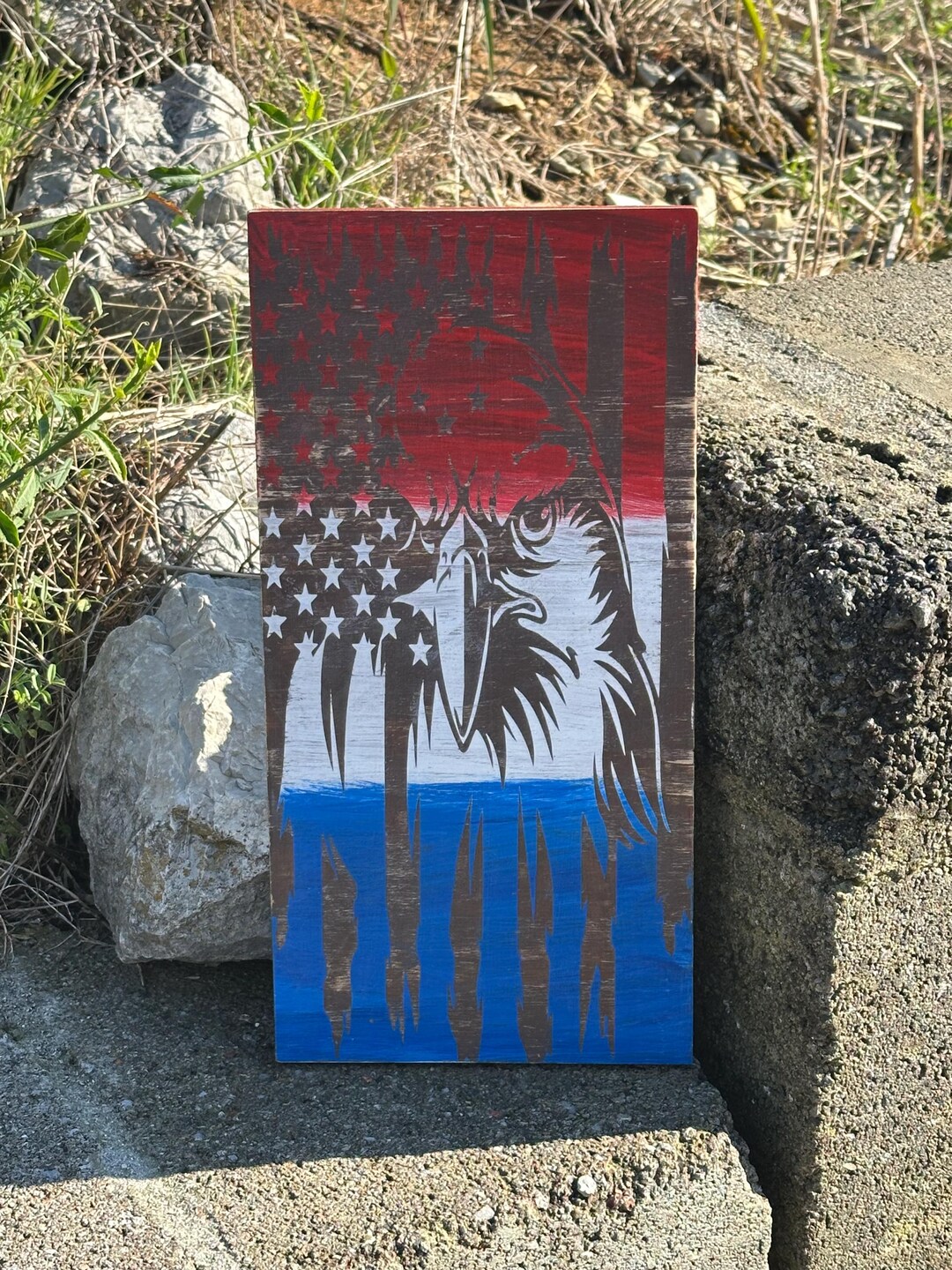 American Eagle Wood Sign - Etsy