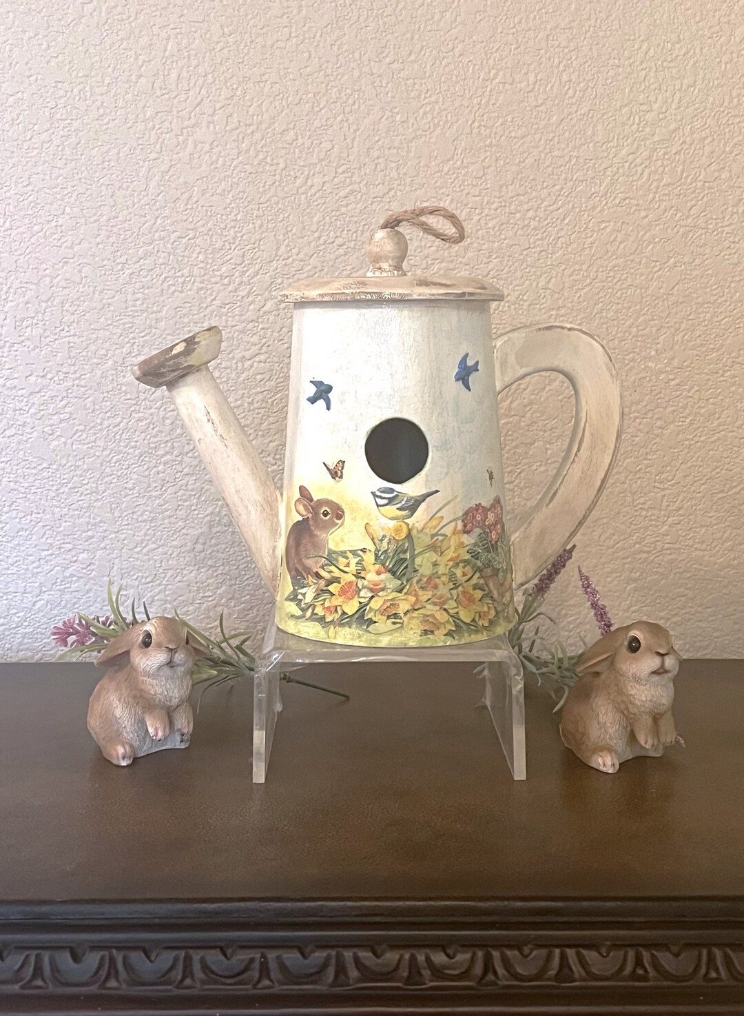 Easter Bird House. Watering Can Bird House. Patio Decor. - Etsy