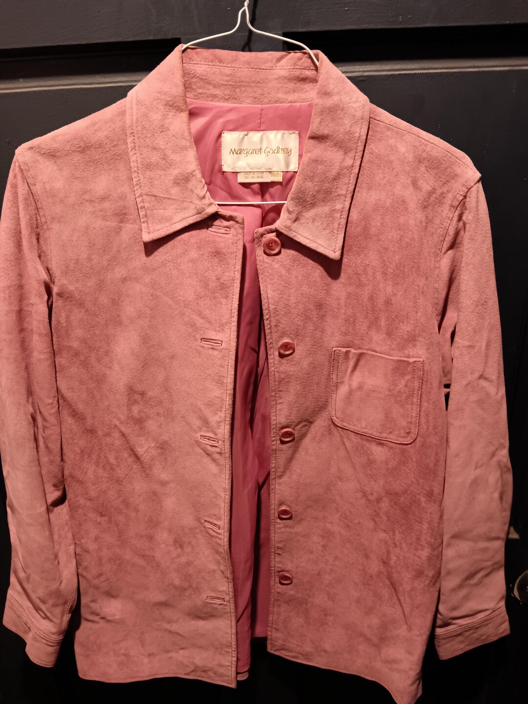 Vintage Dusty Rose Leather Suede Jacket Fully Lined Button Front - Etsy