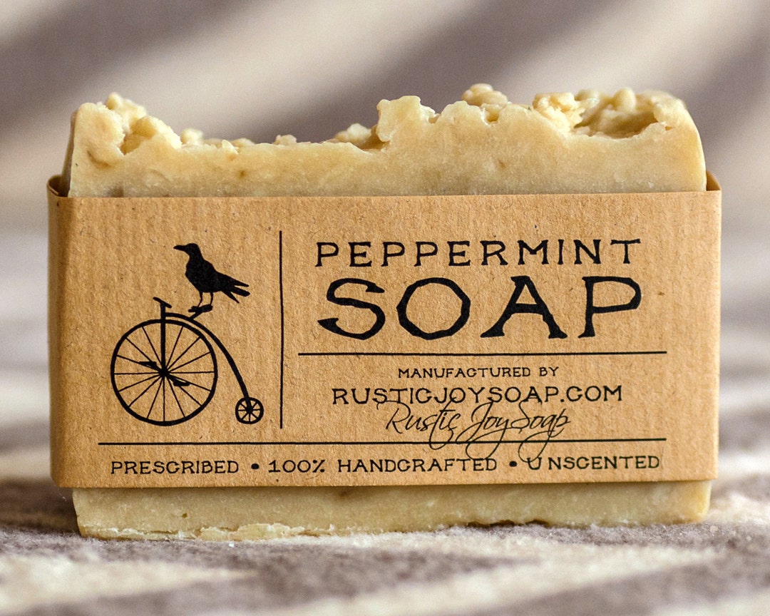 Peppermint Soap Bar, Handmade Vegan Soap, Natural Mint Body Soap ...