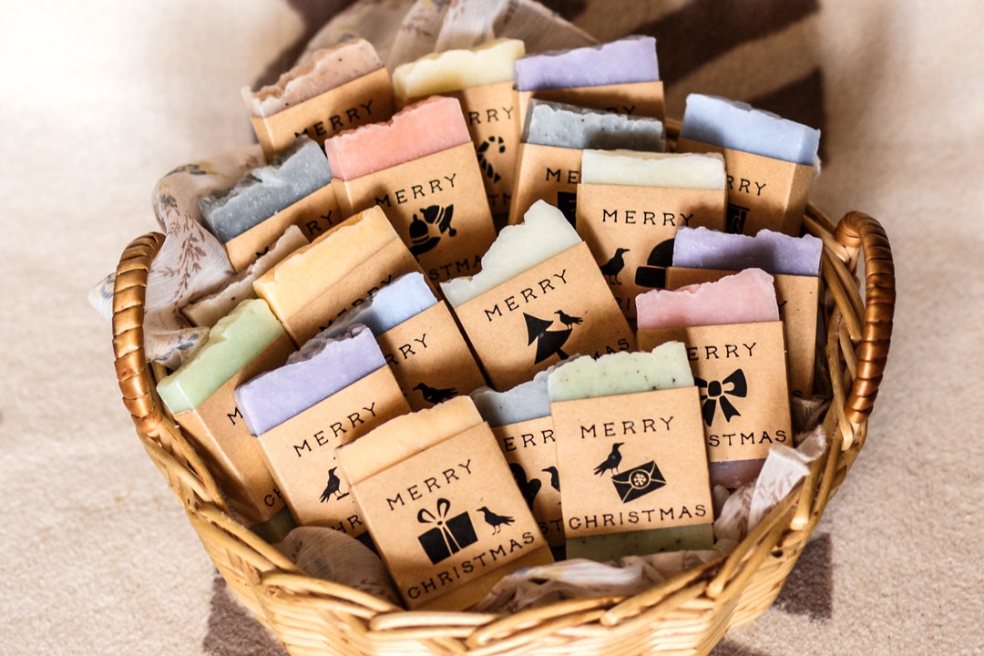 Christmas Party Favors Mini Soap Bars, Handmade Holiday Guest Gifts ...