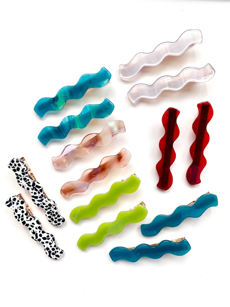 Barrette Hair Clip/wave Shape Hair Clip/minimalist Hair - Etsy