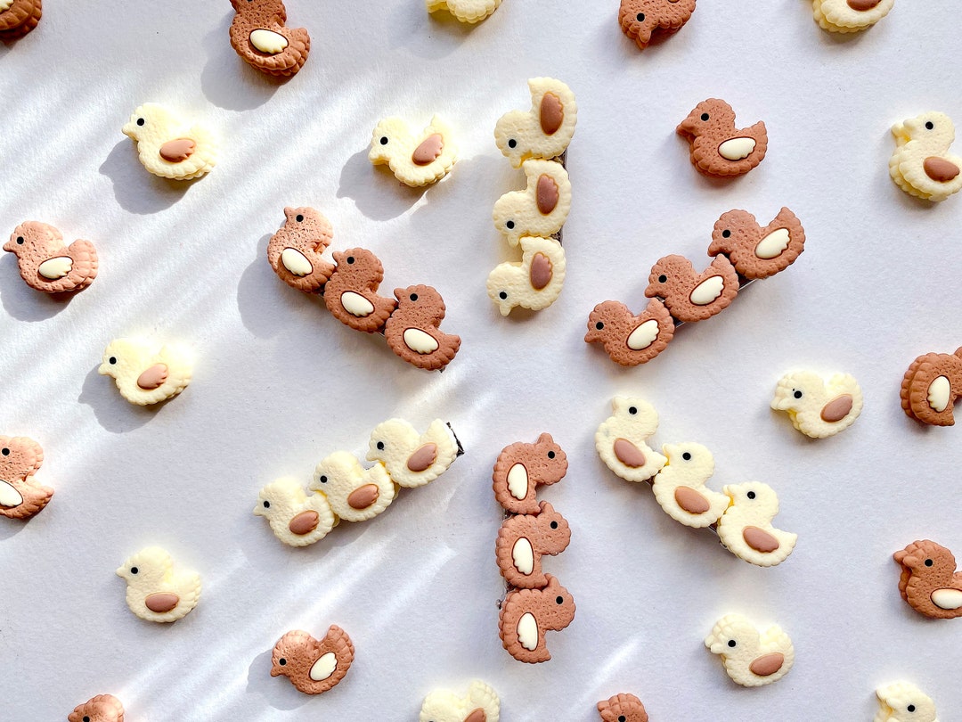 Cute Cookie Hair Clips/ Duck Cookie Hair Clip/ Chocolate Hair Clips ...