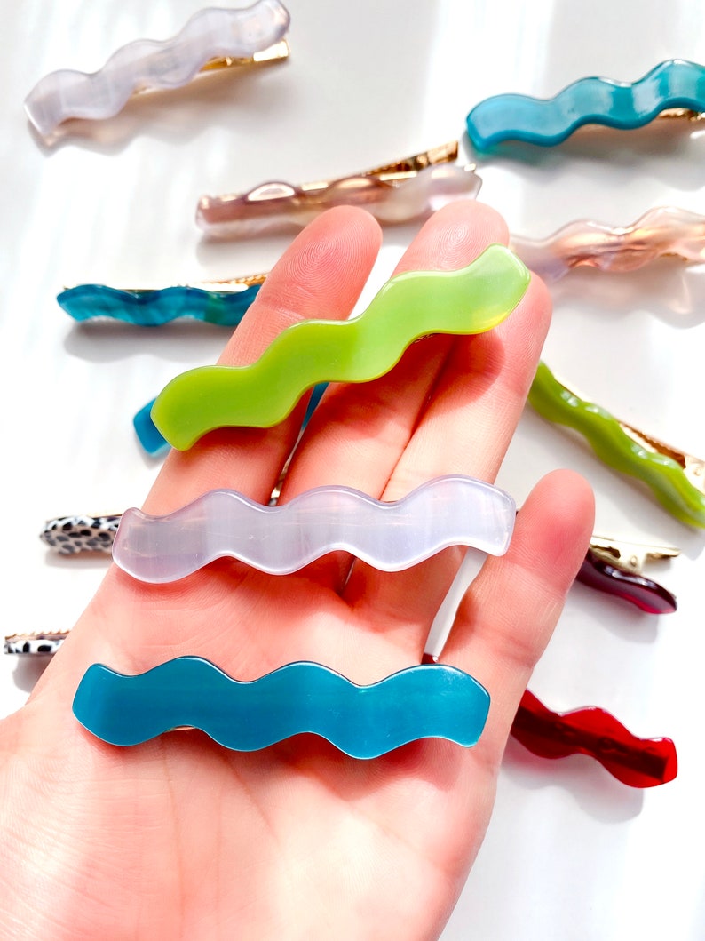 Barrette Hair Clip/wave Shape Hair Clip/minimalist Hair - Etsy