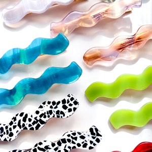 Barrette Hair Clip/wave Shape Hair Clip/minimalist Hair - Etsy