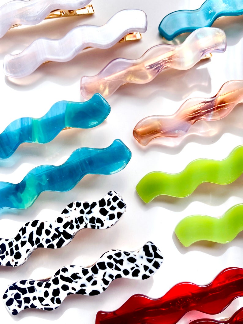 Barrette Hair Clip/wave Shape Hair Clip/minimalist Hair - Etsy