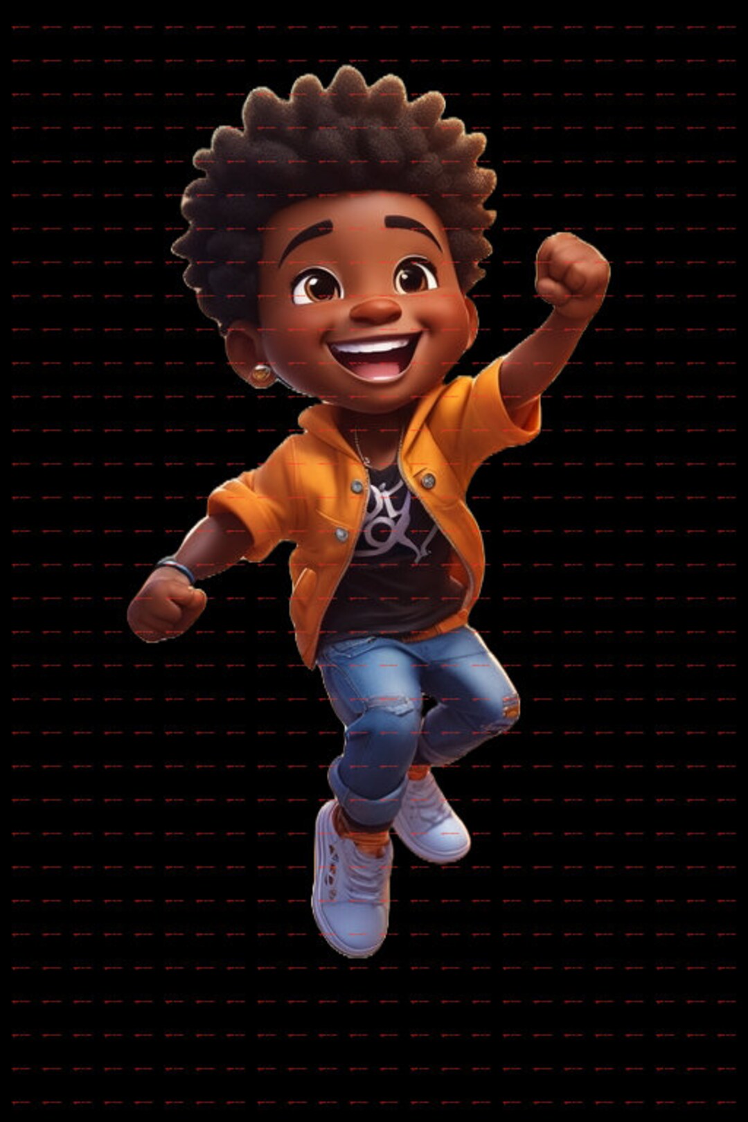 Chibi Black Boy Cheer - Etsy