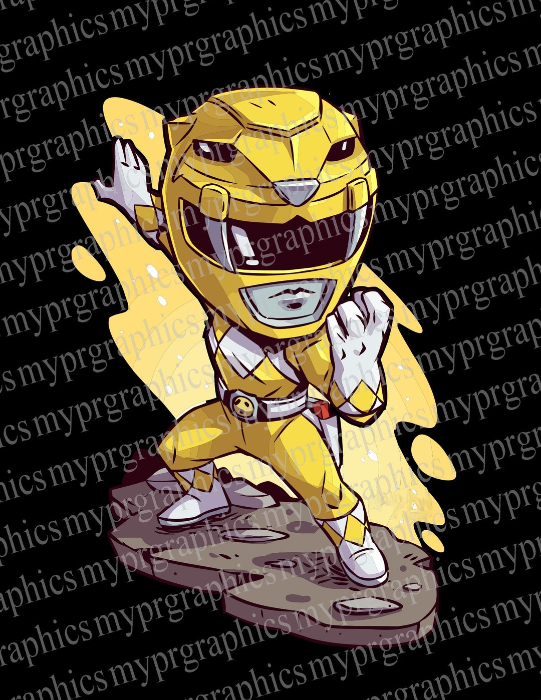 Power Ranger Clipart, Fanart, Power Ranger, Yellow Ranger, Chibi ...