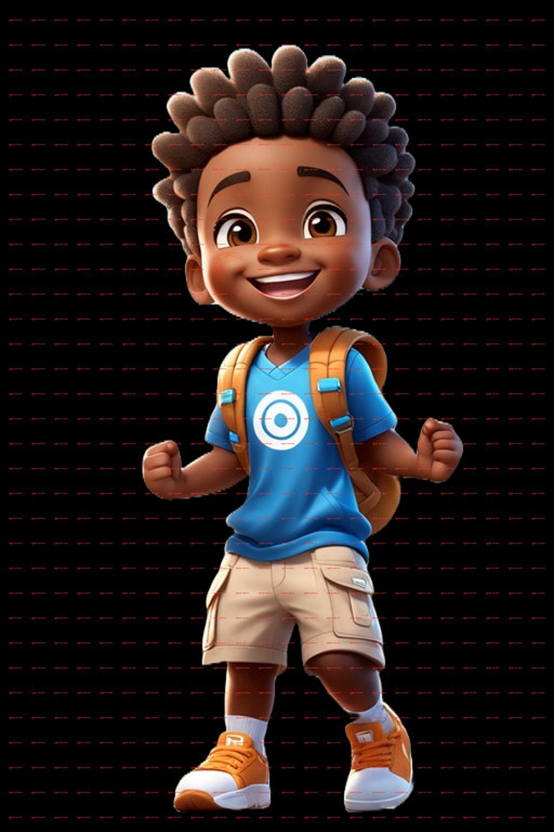 Chibi Happy Black Kid - Etsy