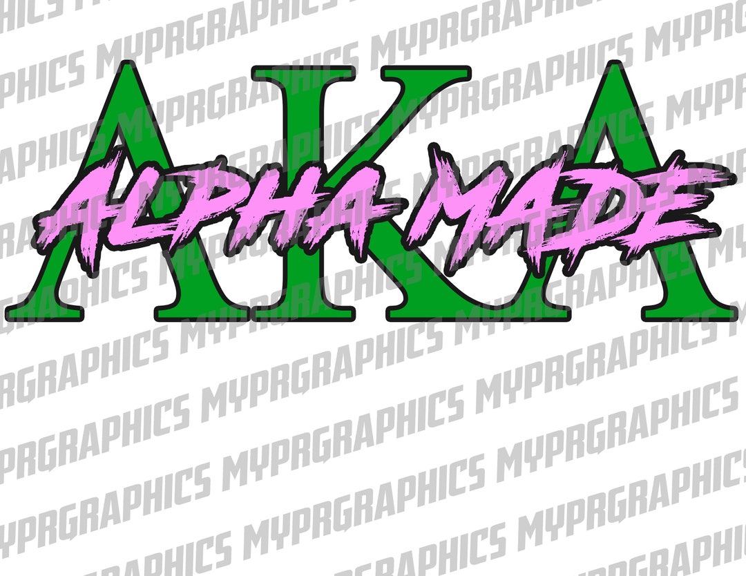 AKA Made Green SVG, Alpha Kappa Alpha Sorority Svg, Large Greek Letters ...