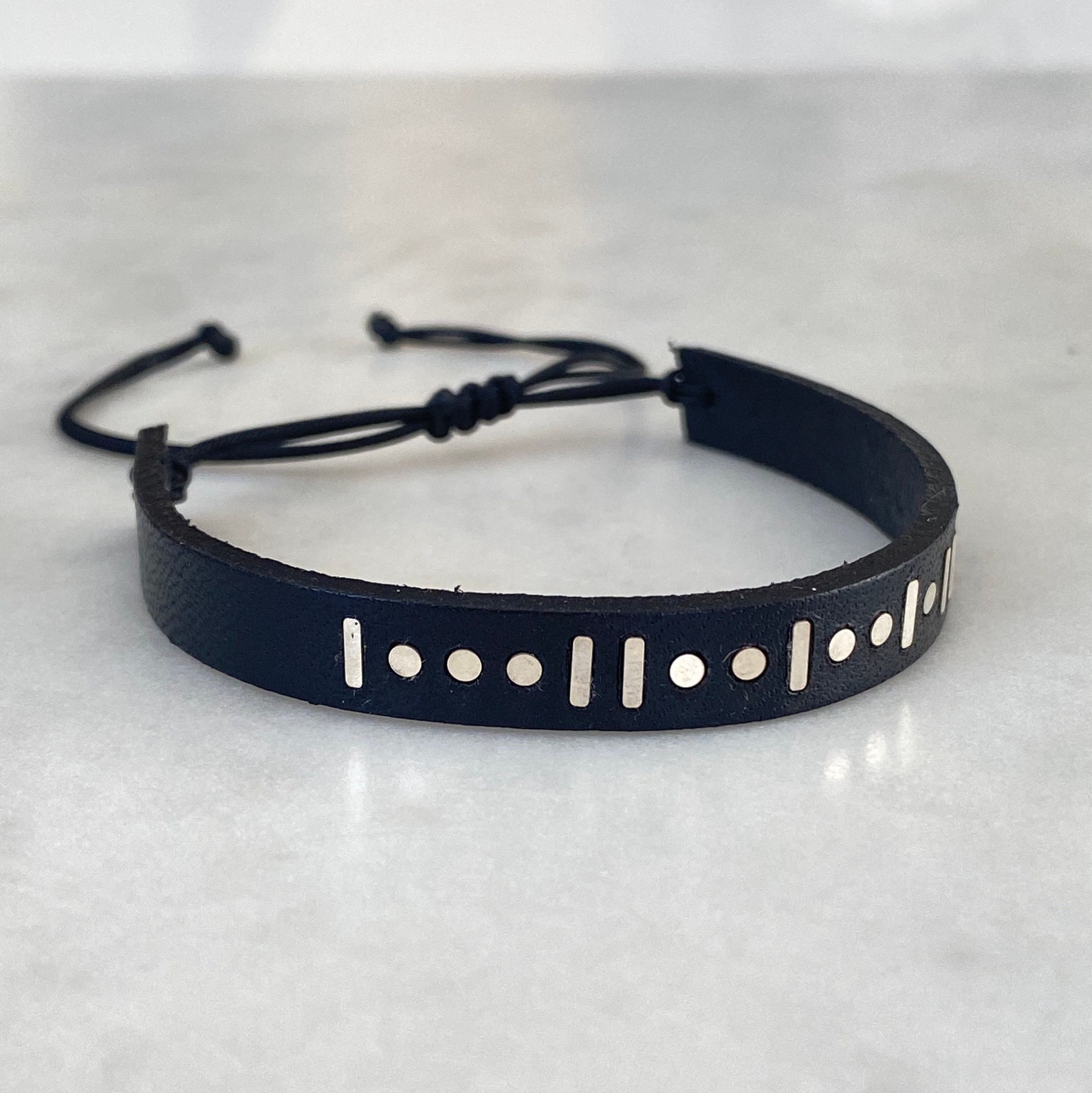 Morse Code Love Bracelet Personalized Leather Bracelet - Etsy