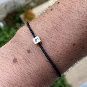 14 Kt Gold Cube Bracelet, Personalised Initial Bracelet, Couples ...