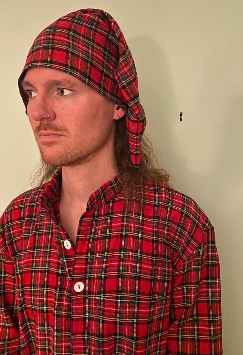 Brushed Cotton Nightcap in Red Royal Stewart Tartan Check - to Match ...