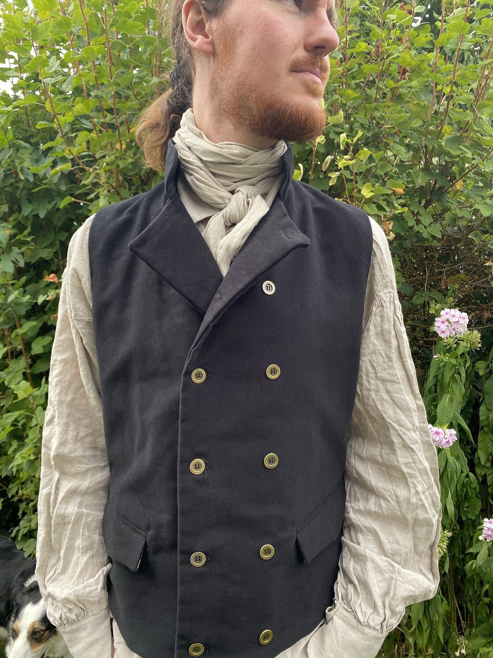 Regency Style Waistcoat in Black Moleskin Double Breasted 2 - Etsy