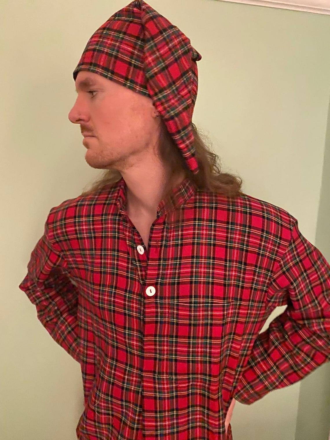 Brushed Cotton Nightcap in Red Royal Stewart Tartan Check - to Match ...