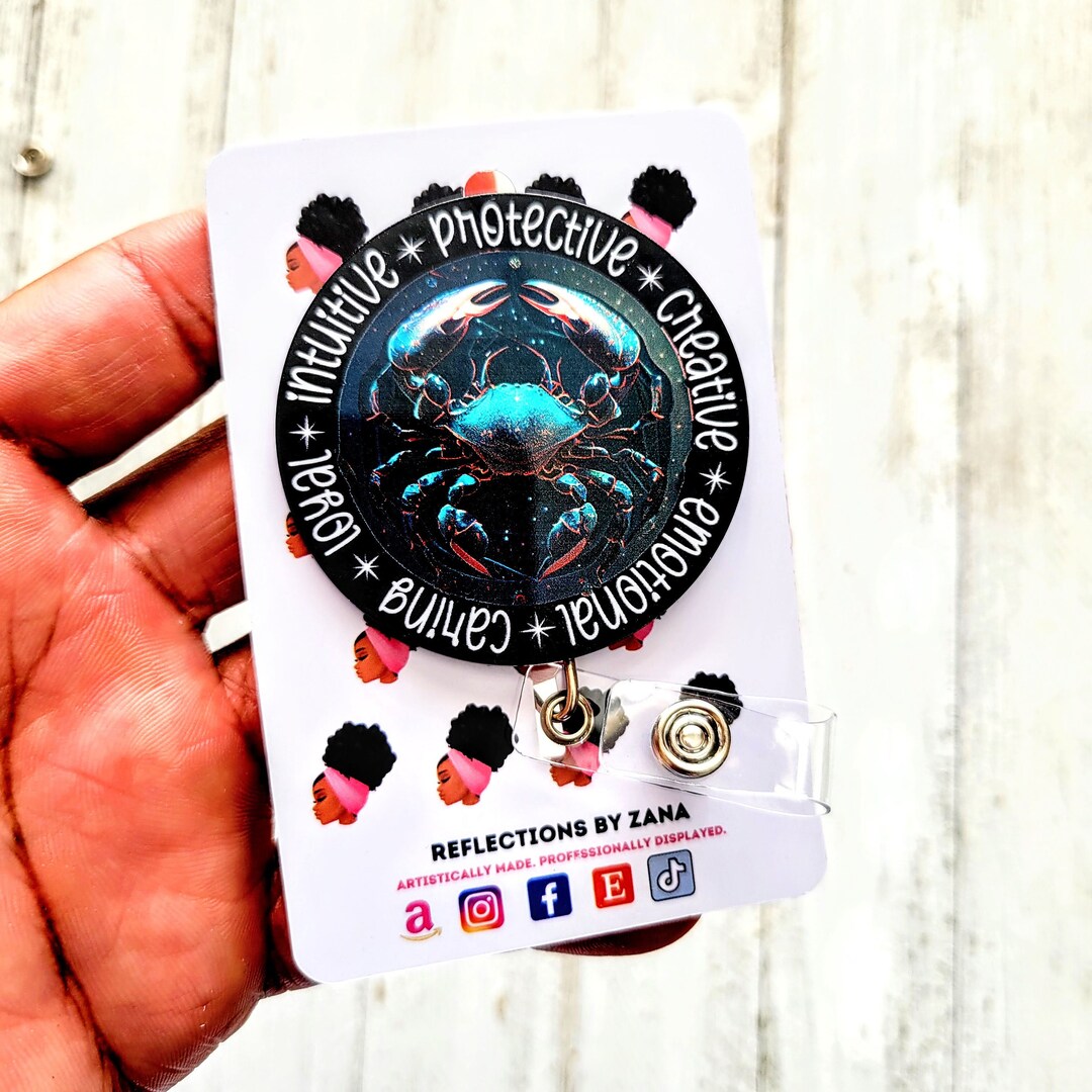 Cancer Zodiac Badge Reels Zodiac Sign Enamel Badge - Etsy
