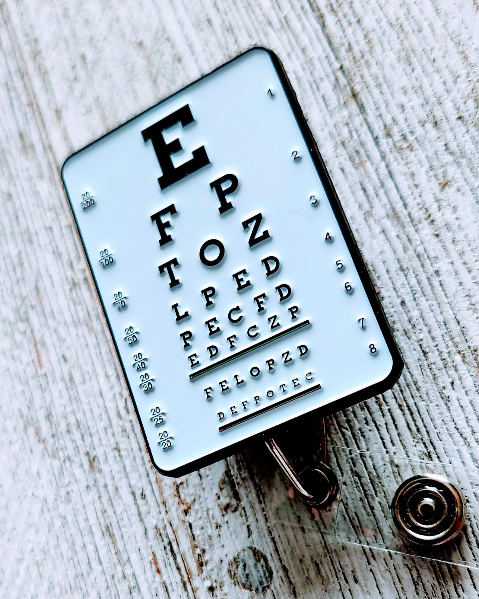 Optometry Vision Test Eye Chart Professional Custom Badge Holder ID ...