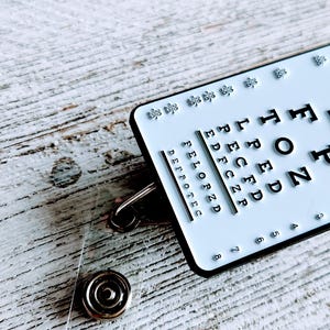 Optometry Vision Test Eye Chart Professional Custom Badge Holder ID ...