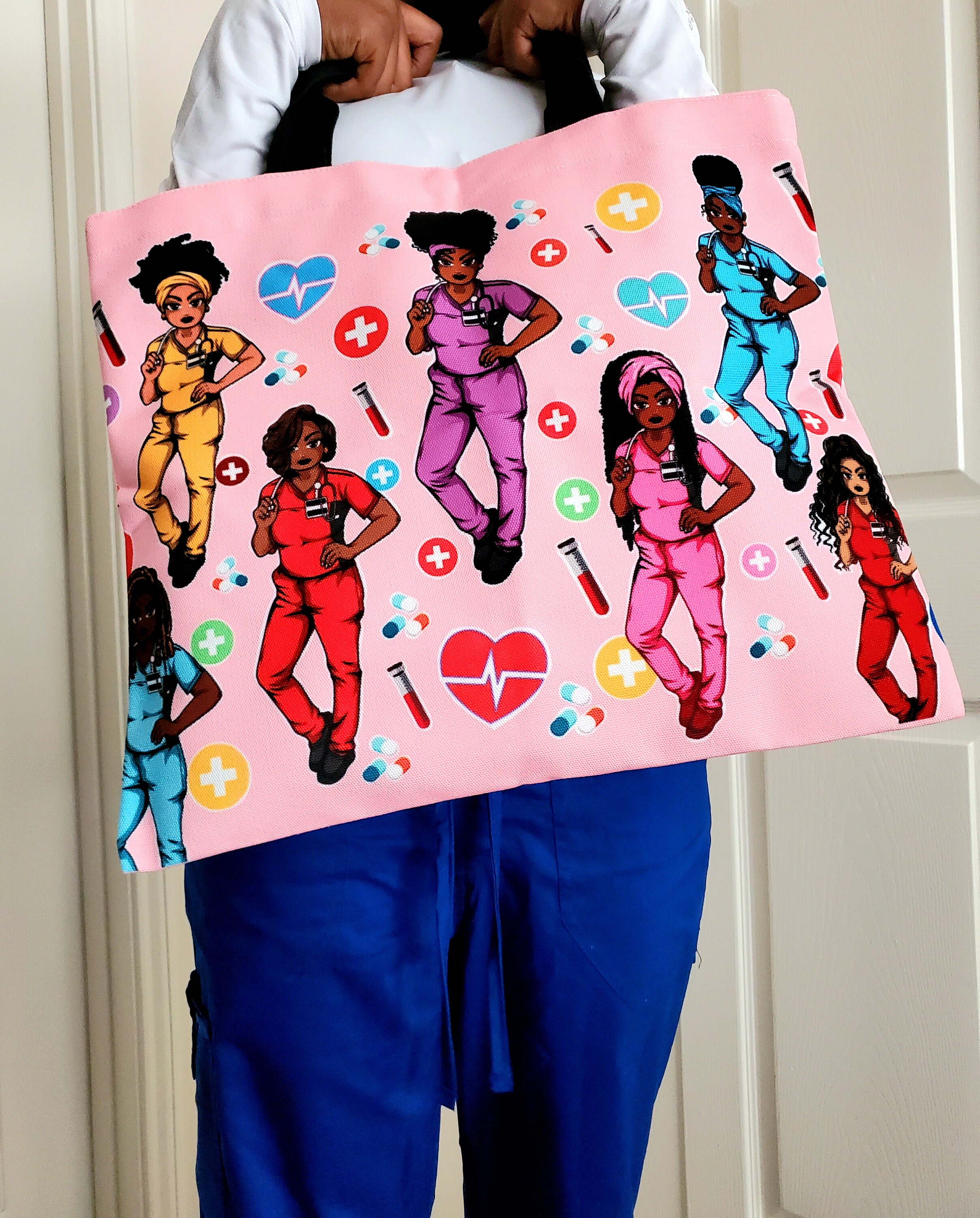 Snap Tote Nurse Heavy Duty Tote African American Snap - Etsy