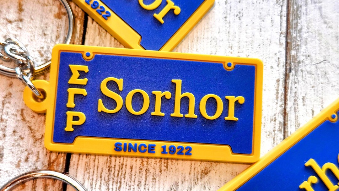 Sigma Gamma Rho Sorority License Keychain, Pretty Poodle, SGR Crossing ...