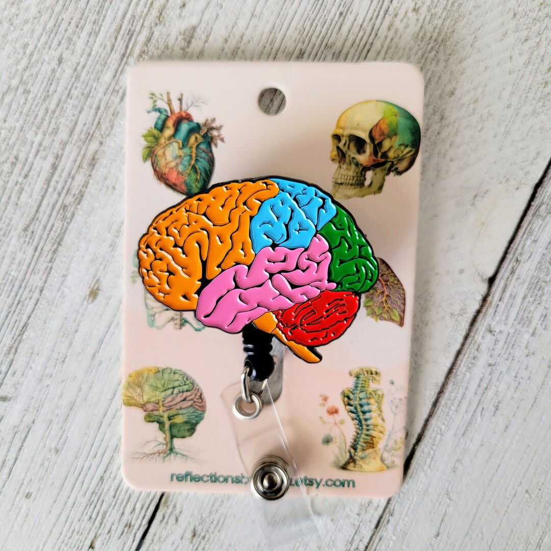 Brain Anatomy Retractable Badge Reels, Mental Health Awareness ID ...
