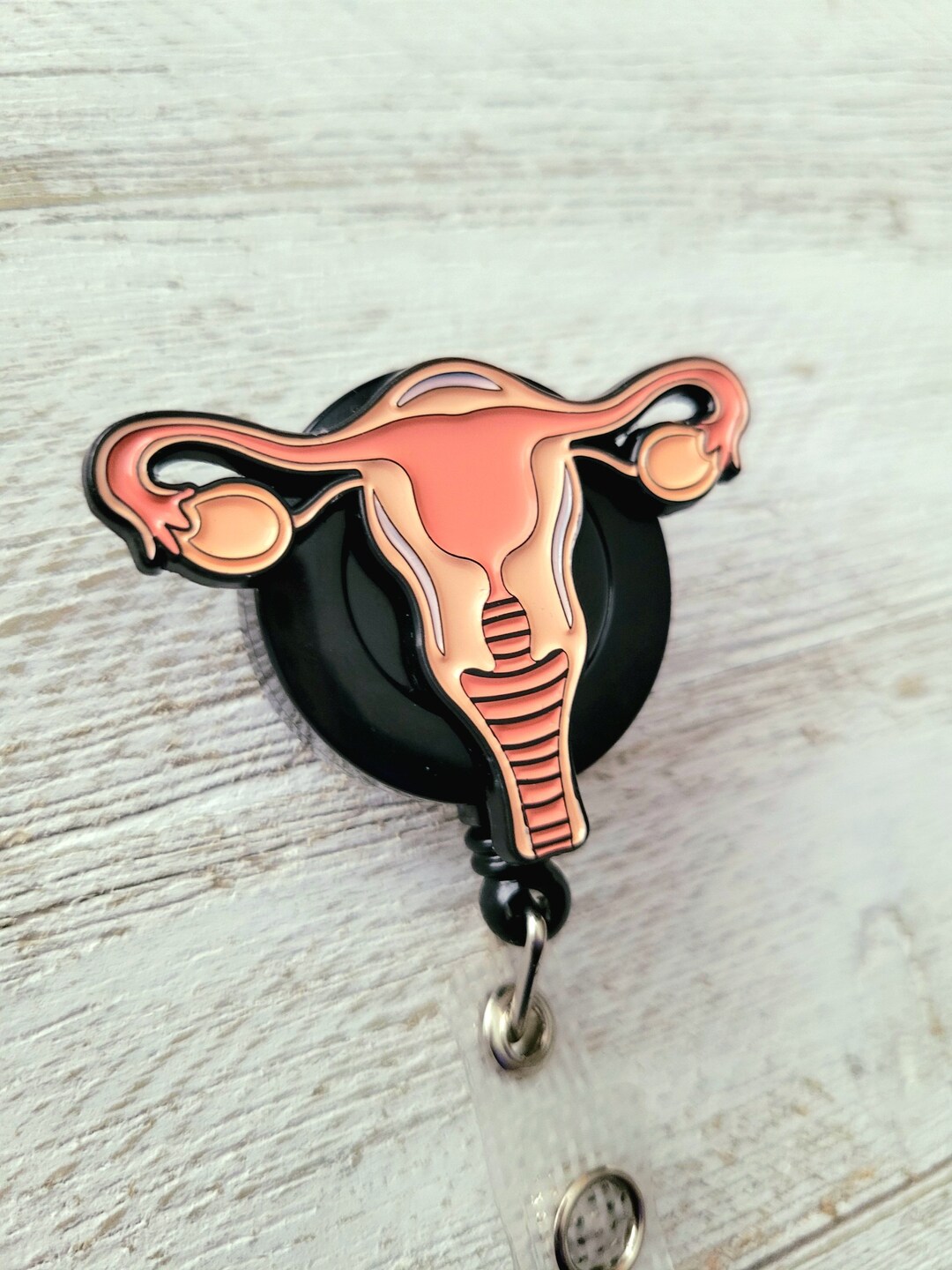 Uterus Anatomy Badge Reel, Reproductive Rights, Midwife ID Holder, Cute ...
