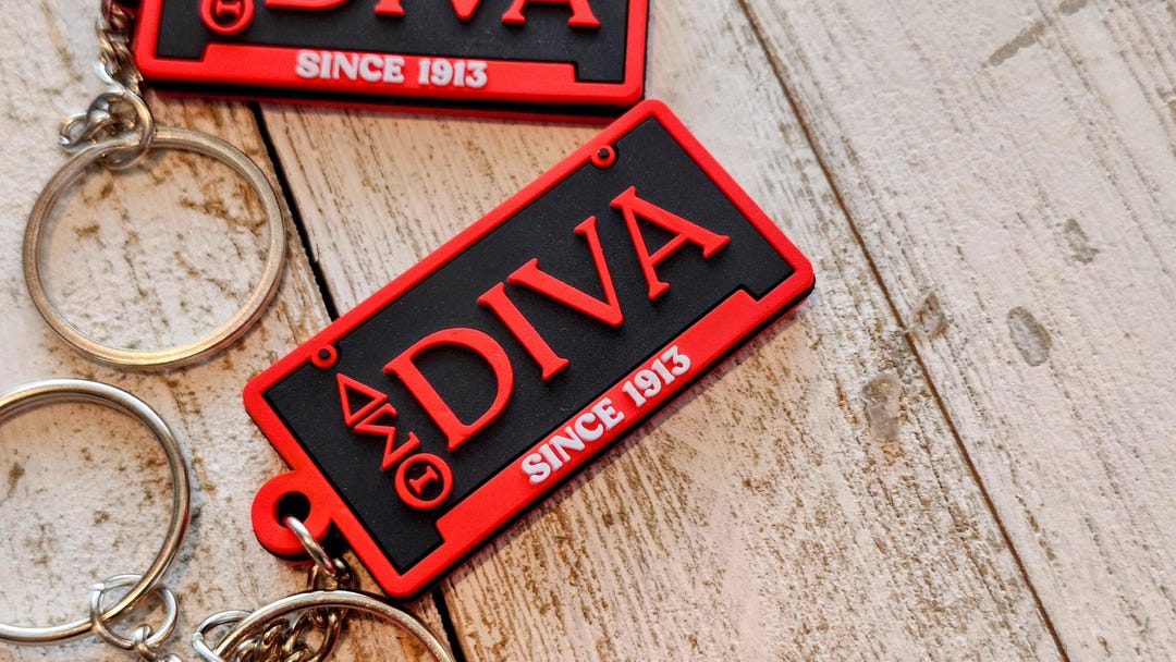 Dual-sided Delta Sigma Theta Custom Keychain: DST Sorority License Gift ...