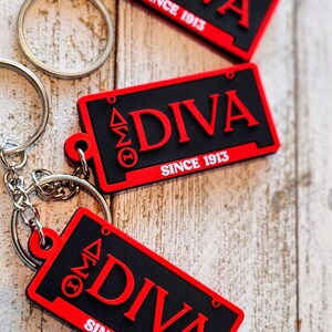 Dual-sided Delta Sigma Theta Custom Keychain: DST Sorority License Gift ...