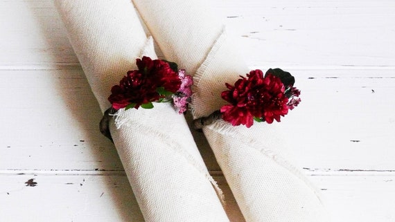 Napkin Rings Napkins Ring Bulk Burgundy Napkin Rings Red | Etsy