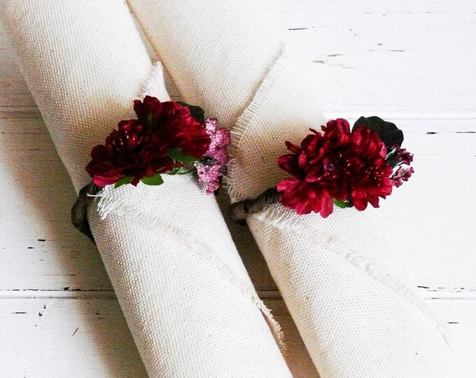 Napkin Rings, Napkins Ring Bulk, Burgundy Napkin Rings, Red Napkin ...
