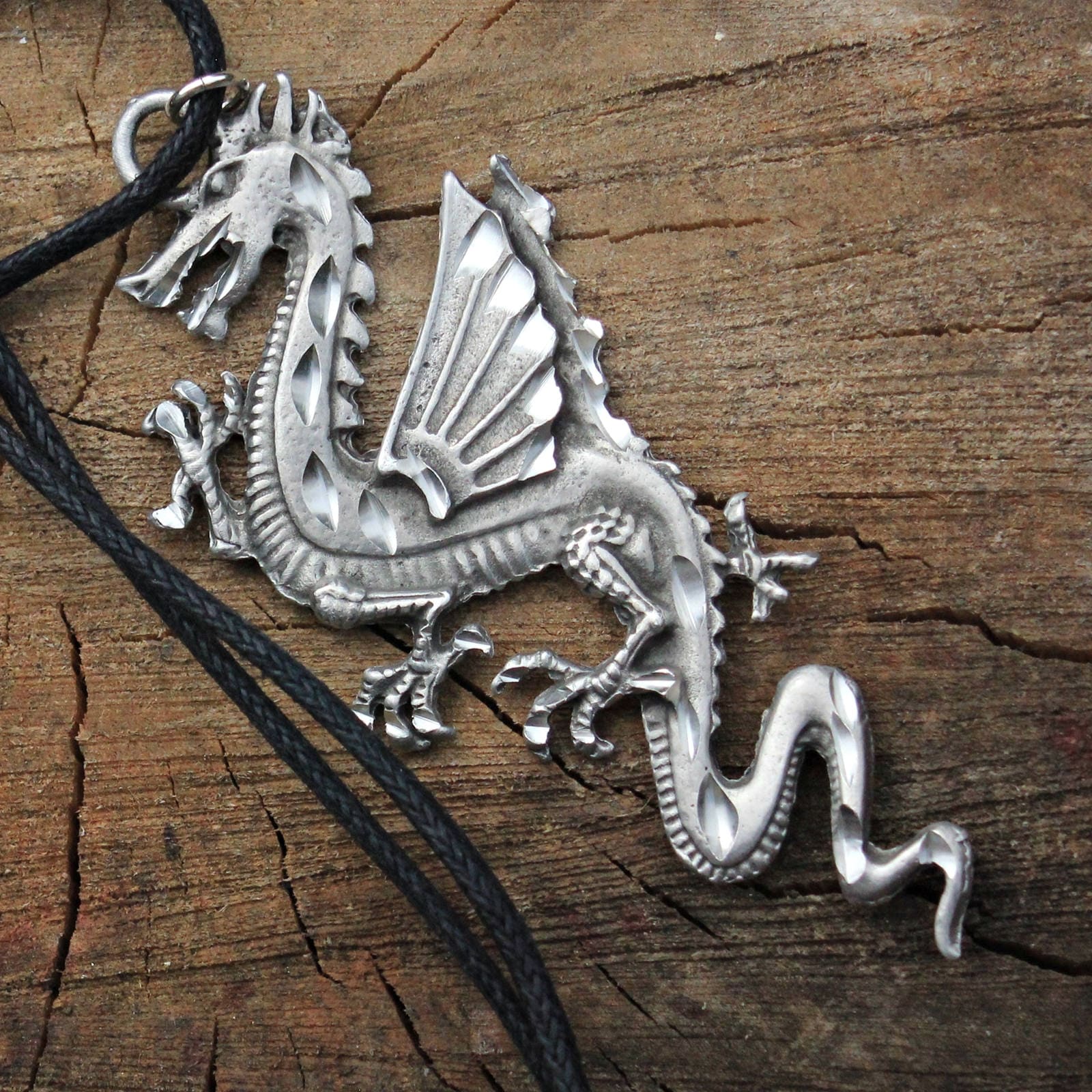 Dragon Necklace. Pewter Pendant. Dragon Gift for Men. Unisex Necklaces ...