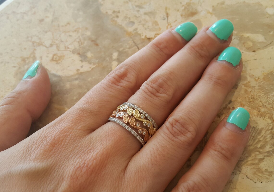 Unique Engagement Ring Wedding Rings Stacking Rings Promise - Etsy