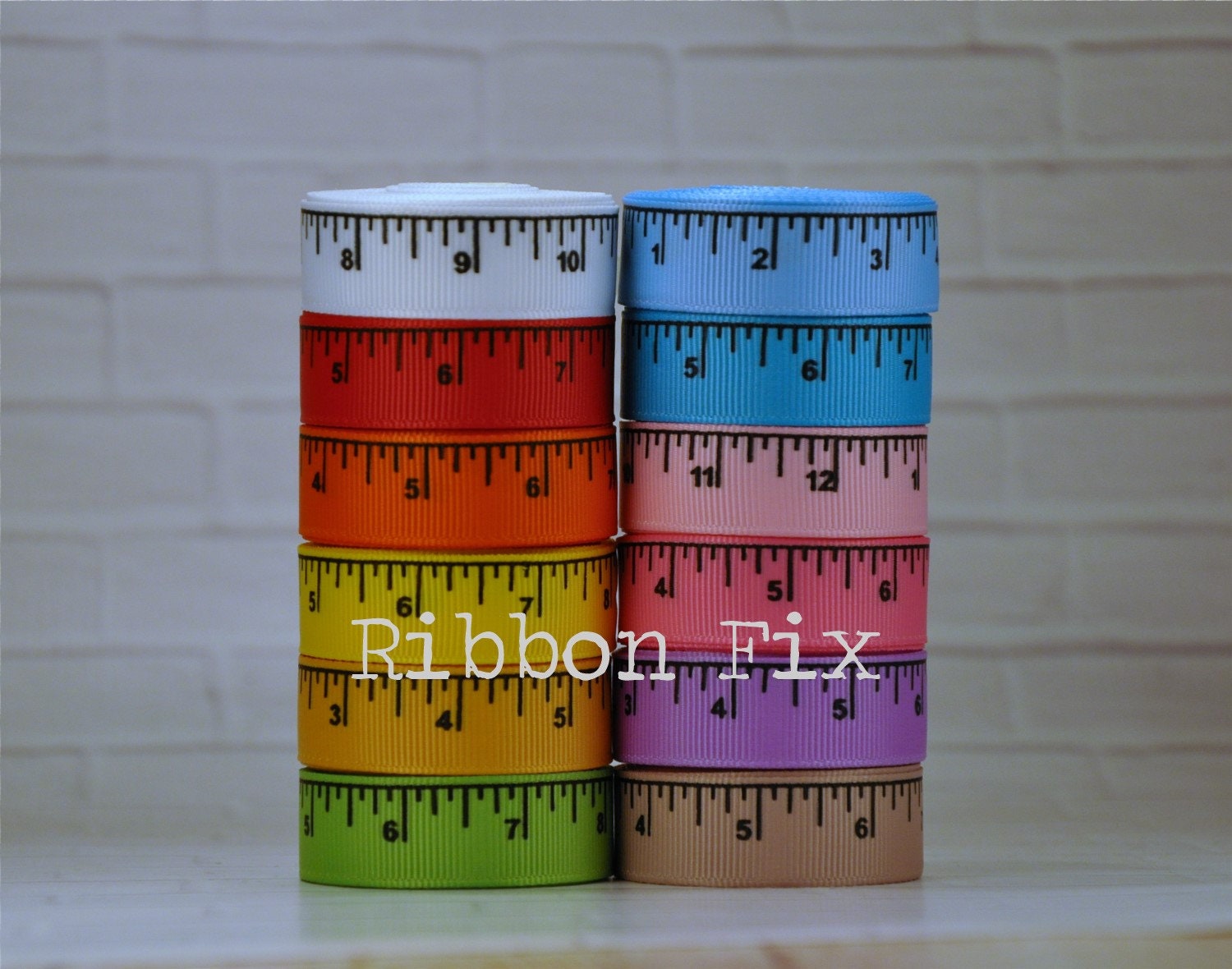 5/8" Ruler Print Grosgrain Ribbon - Fall School Bow - Teacher Gift ...