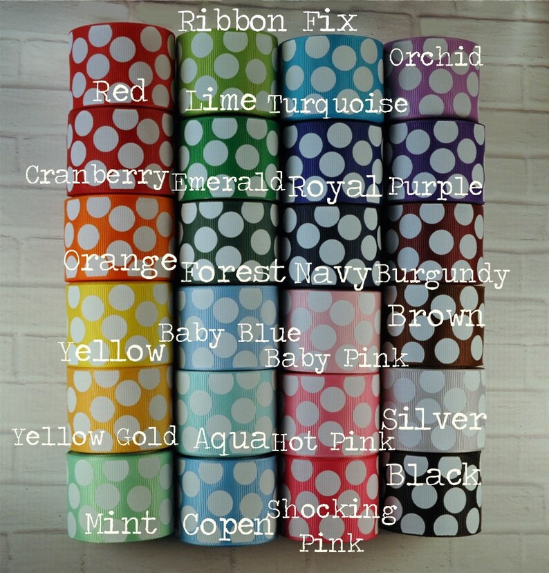 1.5 White Ink Funky Dot Print Grosgrain Ribbon Red - Etsy