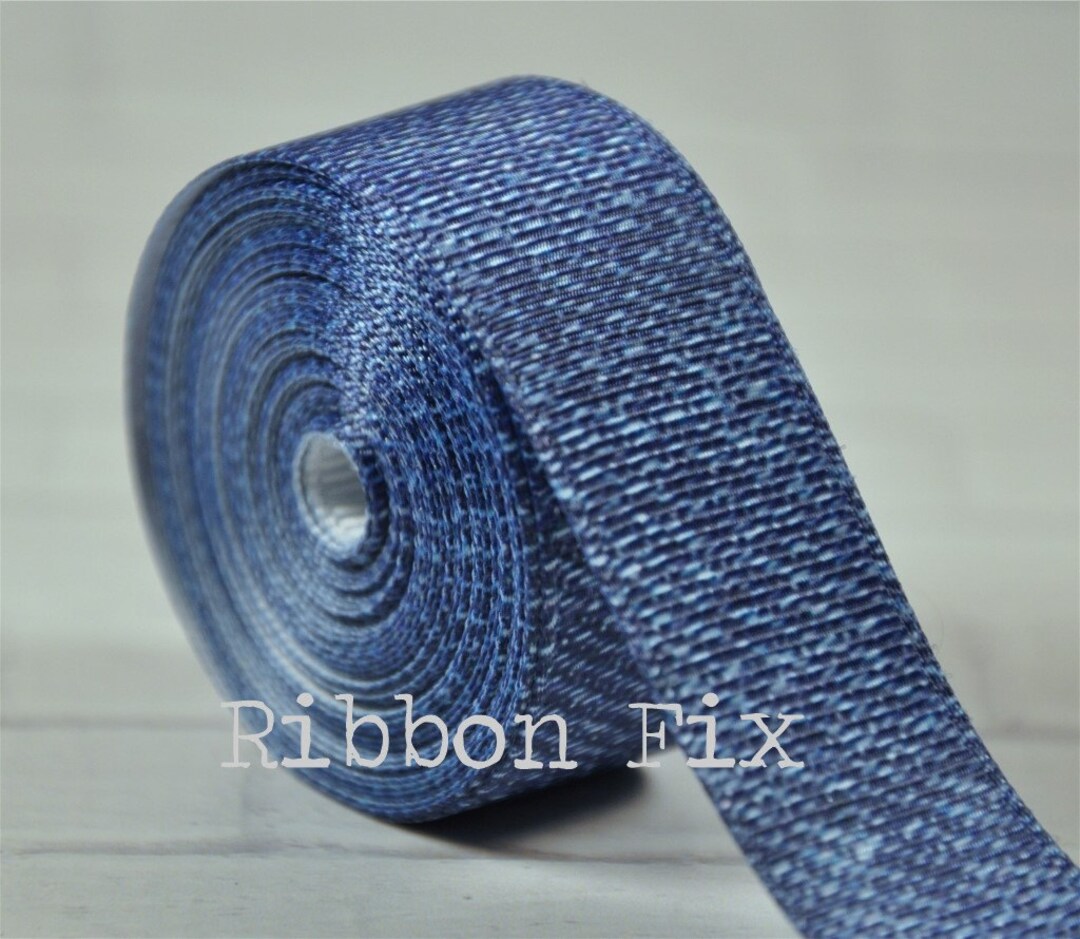 7/8" Blue Jean Denim Print Grosgrain Ribbon - Jeans Pants - Rodeo ...