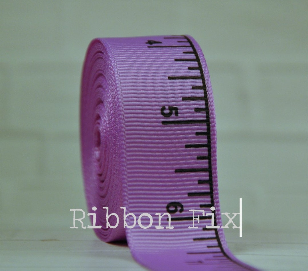 7/8" Orchid Purple Ruler Print Grosgrain Ribbon - Fall School Bow ...