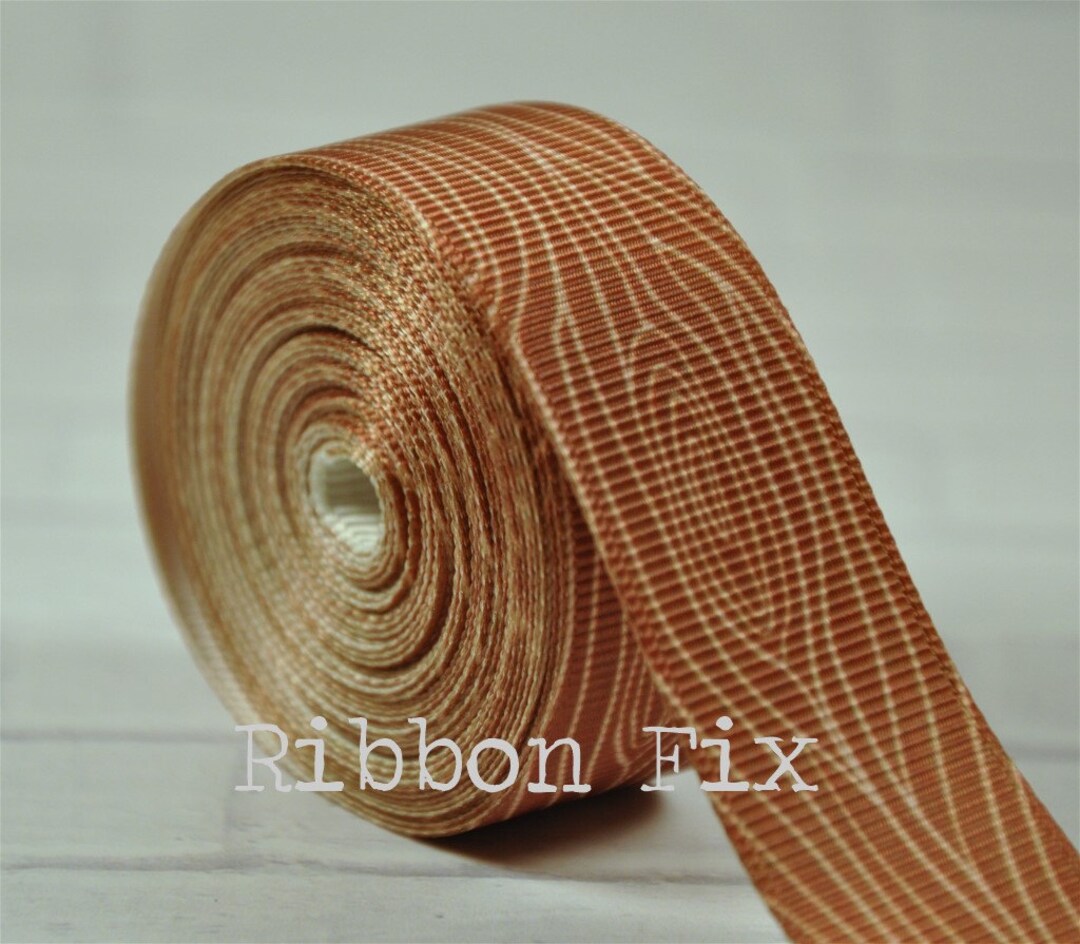 7/8" Wood Grain Print Grosgrain Ribbon - Barn Wood - Woodgrain - Rustic ...