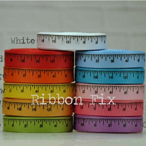 3/8" Ruler Print Grosgrain Ribbon - Fall School Bow - Teacher Gift ...