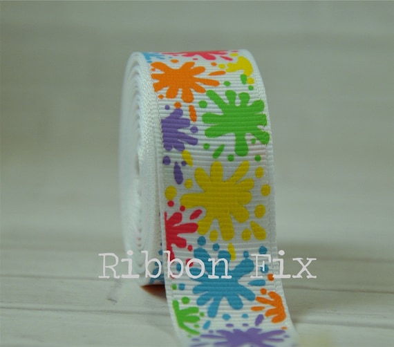 7/8 White Paint Splatter Grosgrain Ribbon US Designer - Etsy